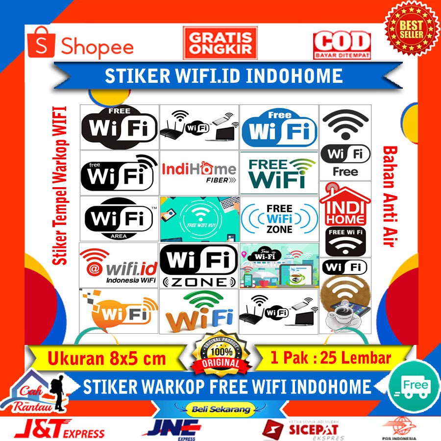 Jual Stiker Warkop Wifi Id Indihome Free Wifi Sticker Hiasan Dekorasi ...