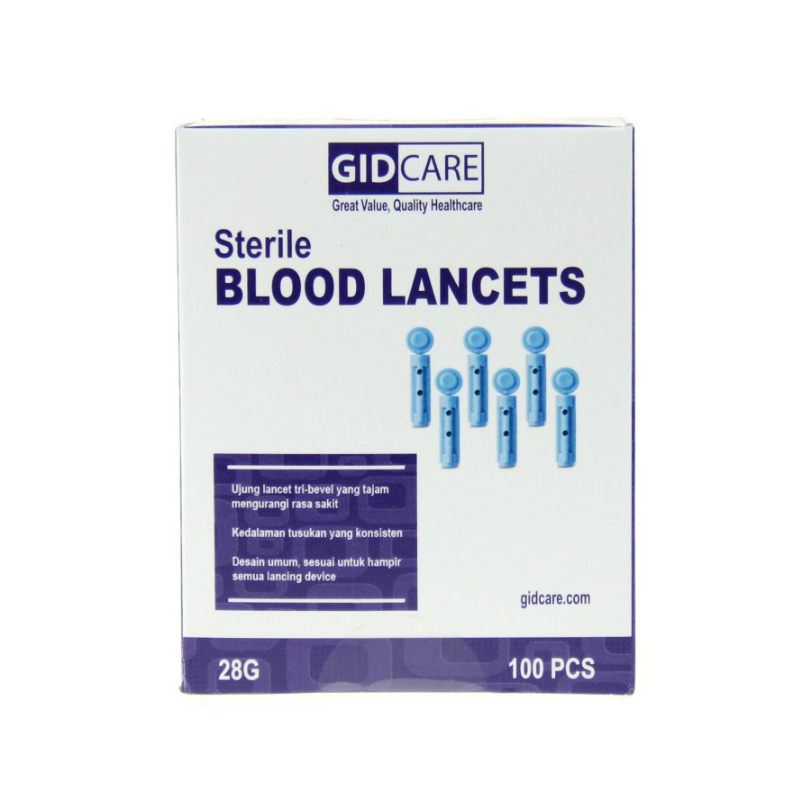 Jual Blood Lancet 28G Isi 100 GID Care Pengambil Darah Jarum Bekam 28 G ...