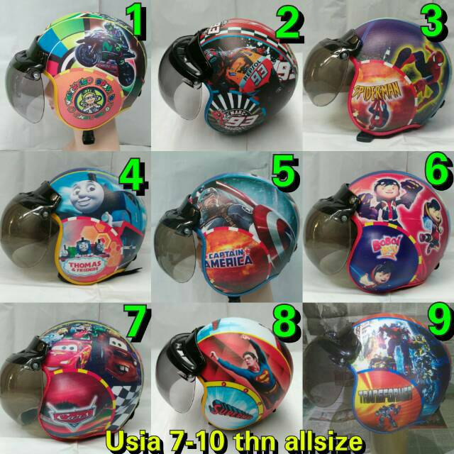 Jual Helm Anak Karakter cowok Model Pilot | Shopee Indonesia