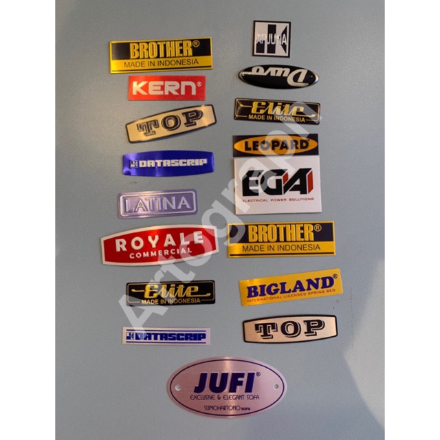 Jual LABEL NAMA BRAND MEREK FURNITURE CUSTOM PLAT ALUMINIUM ANODISE ...