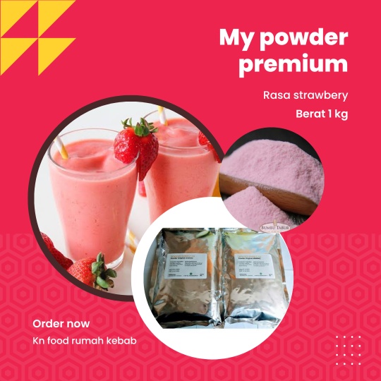 Jual Powder Strawberry PREMIUM - Powder Minuman rasa Strawberry 1kg ...