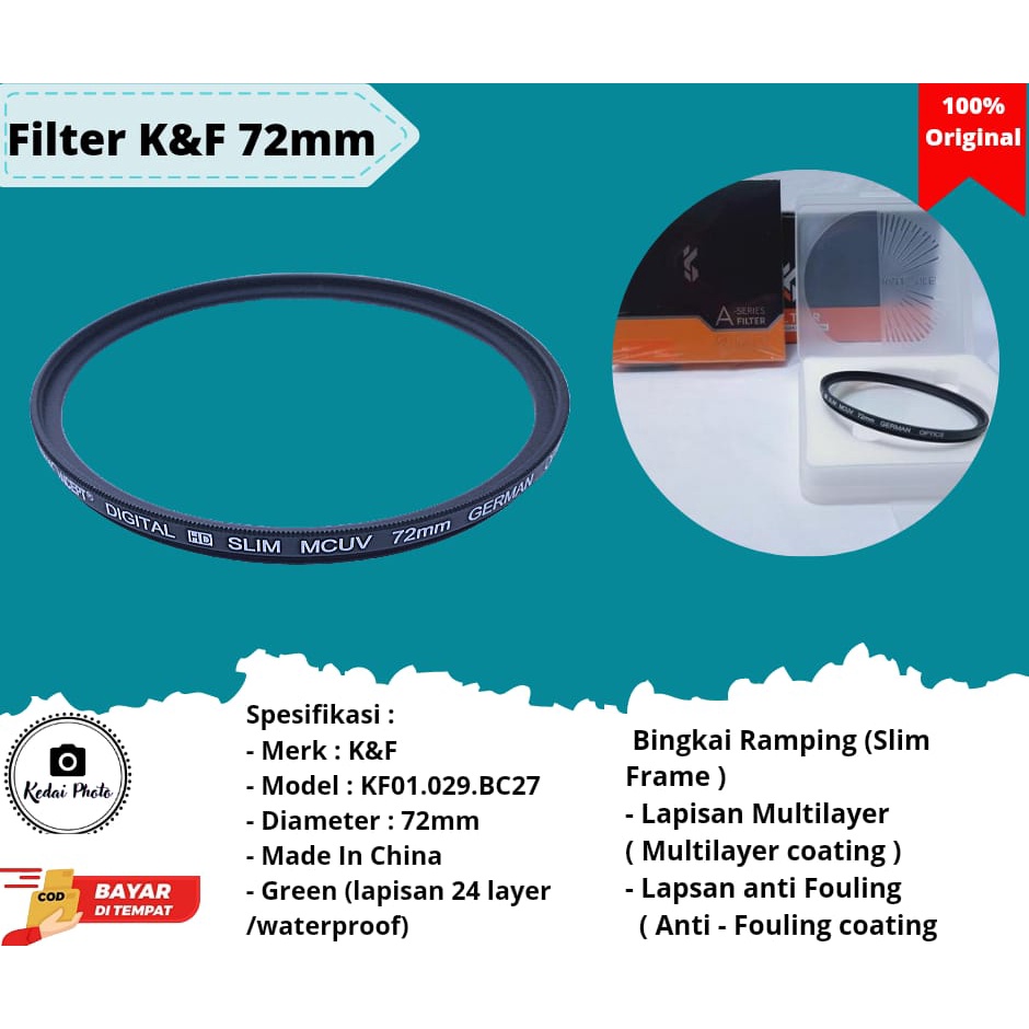 Jual KNF Concept 72mm MC UV Filter Multi Coating K&F CONCEPT SERIES A | Shopee Indonesia