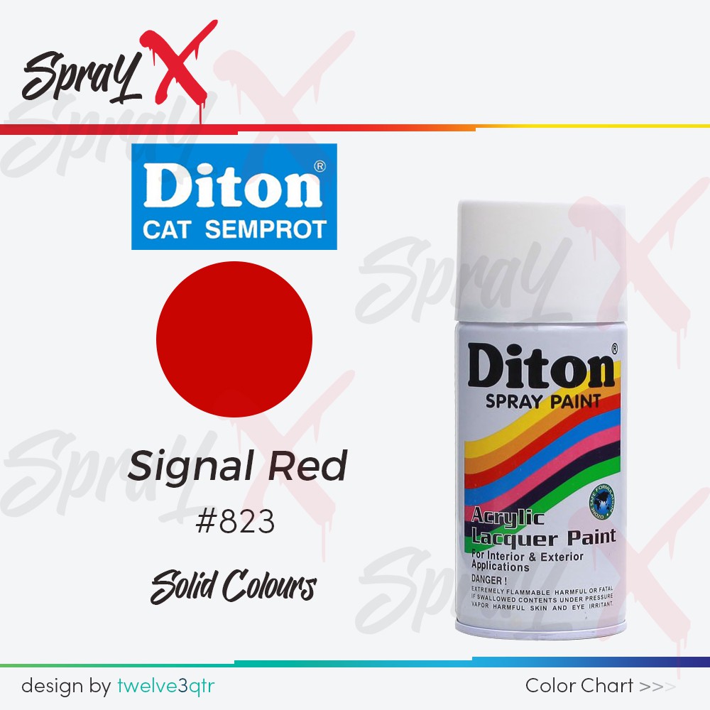 Jual DITON SOLID SIGNAL RED 823 / MERAH HATI #823 150ML 300ML - SPRAY ...