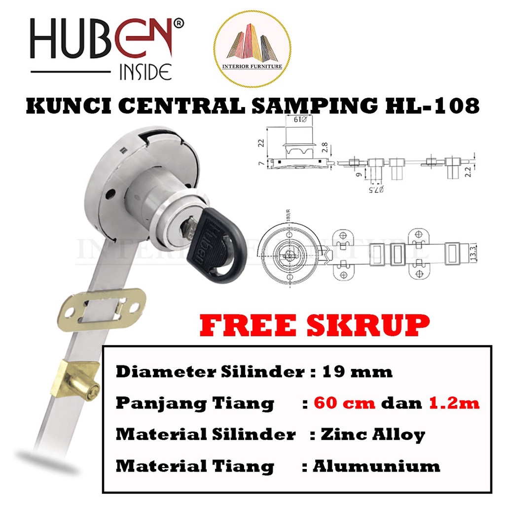Jual kunci laci sentral central samping huben hl 108 kunci meja kantor set | Shopee Indonesia