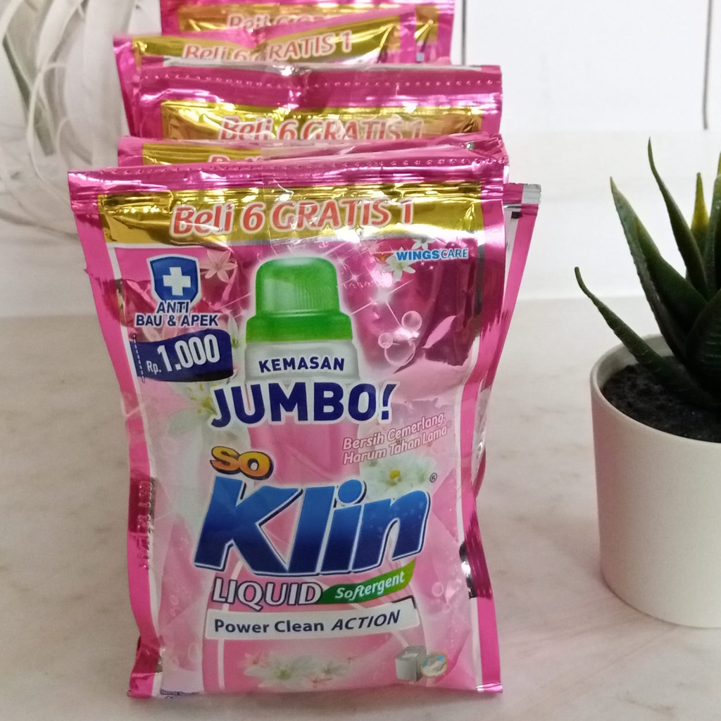 Jual So klin Liquid Detergent Jumbo Renceng 14sacheet | Shopee Indonesia