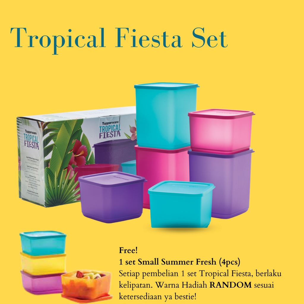 Jual Tropical Fiesta Set / Paket Toples Tempat Makan Tupperware ...