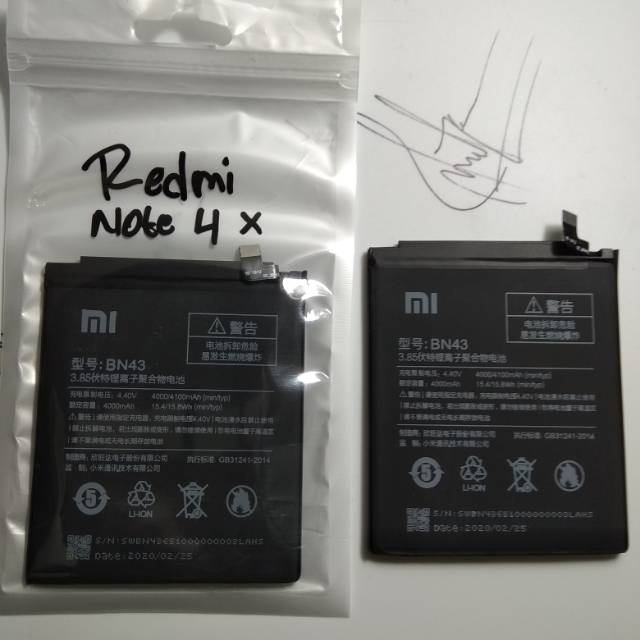 Jual BATRE BATERAI XIAOMI REDMI NOTE 4X BN43 ORIGINAL | Shopee Indonesia
