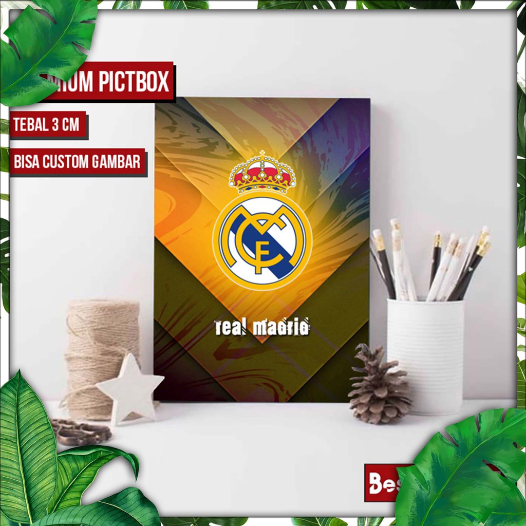 Jual REAL MADRID Poster Dinding BOLA Frame Kayu Tebal PICTBOX0338 ...