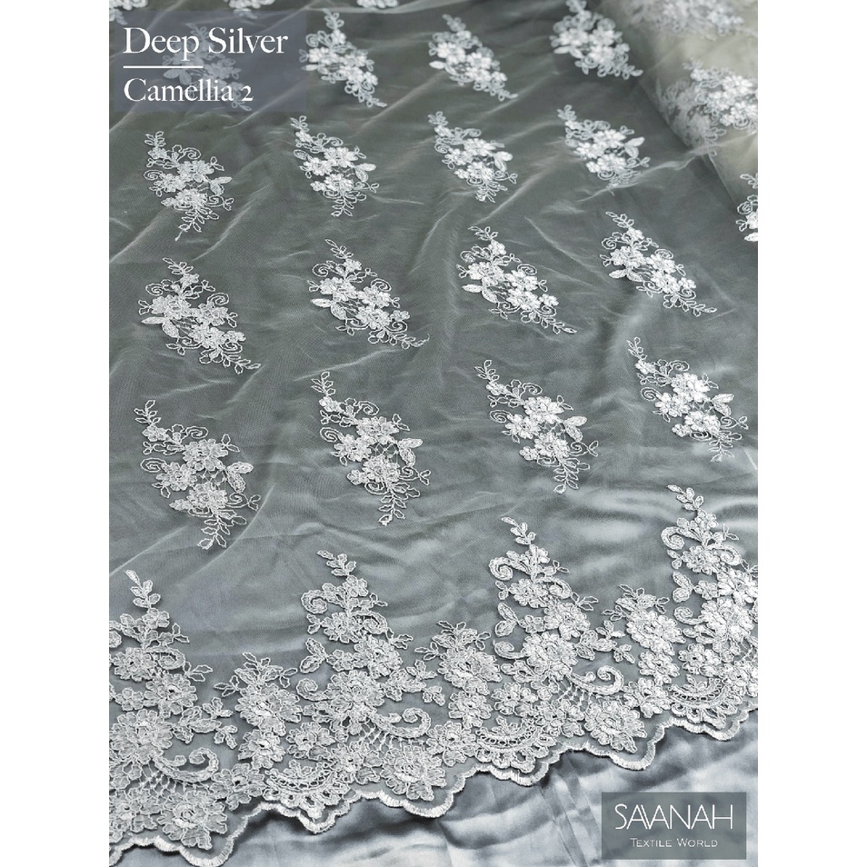 Jual 1/2 meter Bahan Kain Brokat / Brukat Warna Deep Silver | Shopee ...