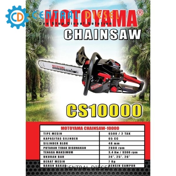 Jual Chainsaw Mesin Potong Kayu MOTOYAMA Tipe CS 10000 Bar | Shopee ...