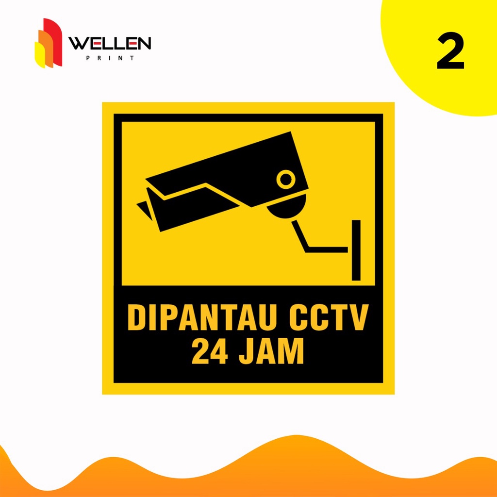 Jual WELLEN PRINT - Sticker / Stiker Peringatan Tanda Area diawasi ...