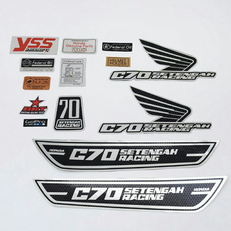 Jual Sticker Decal Tempelan Honda C70 Setengah Racing | Shopee Indonesia