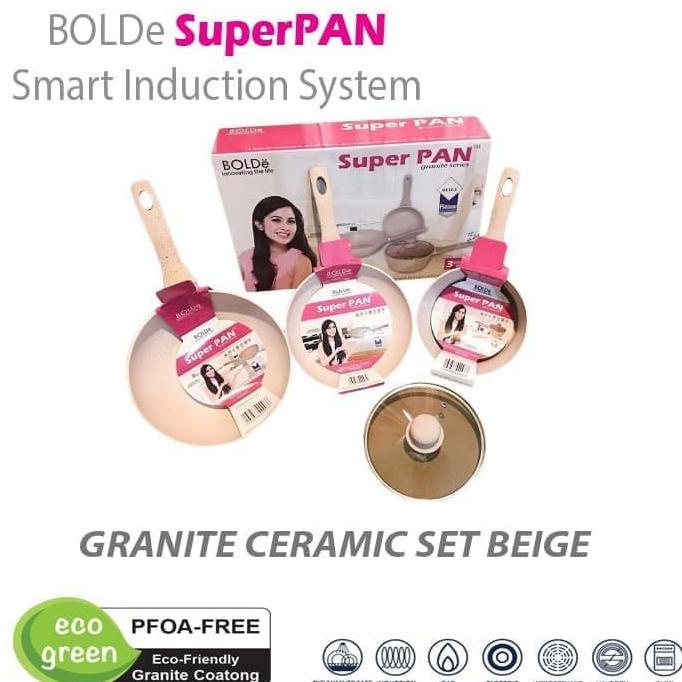 Jual BOLDe SUPER PAN SET - BEIGE Panci Granite Ceramic Cookware Set Eco ...