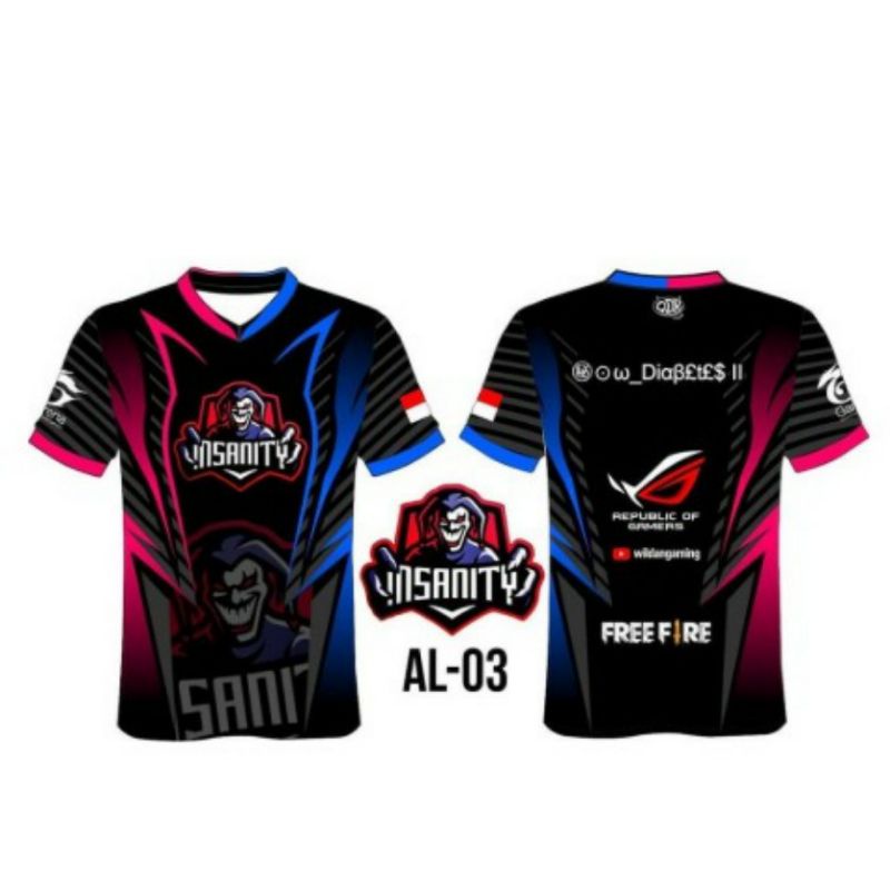 Jual baju game keren murah custom. geratis tambah nama dan logo ...