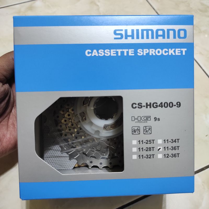 Jual GIR SPROCKET CASSETTE SHIMANO HG400 9 SPEED UKURAN 11T - 36T ATAU ...