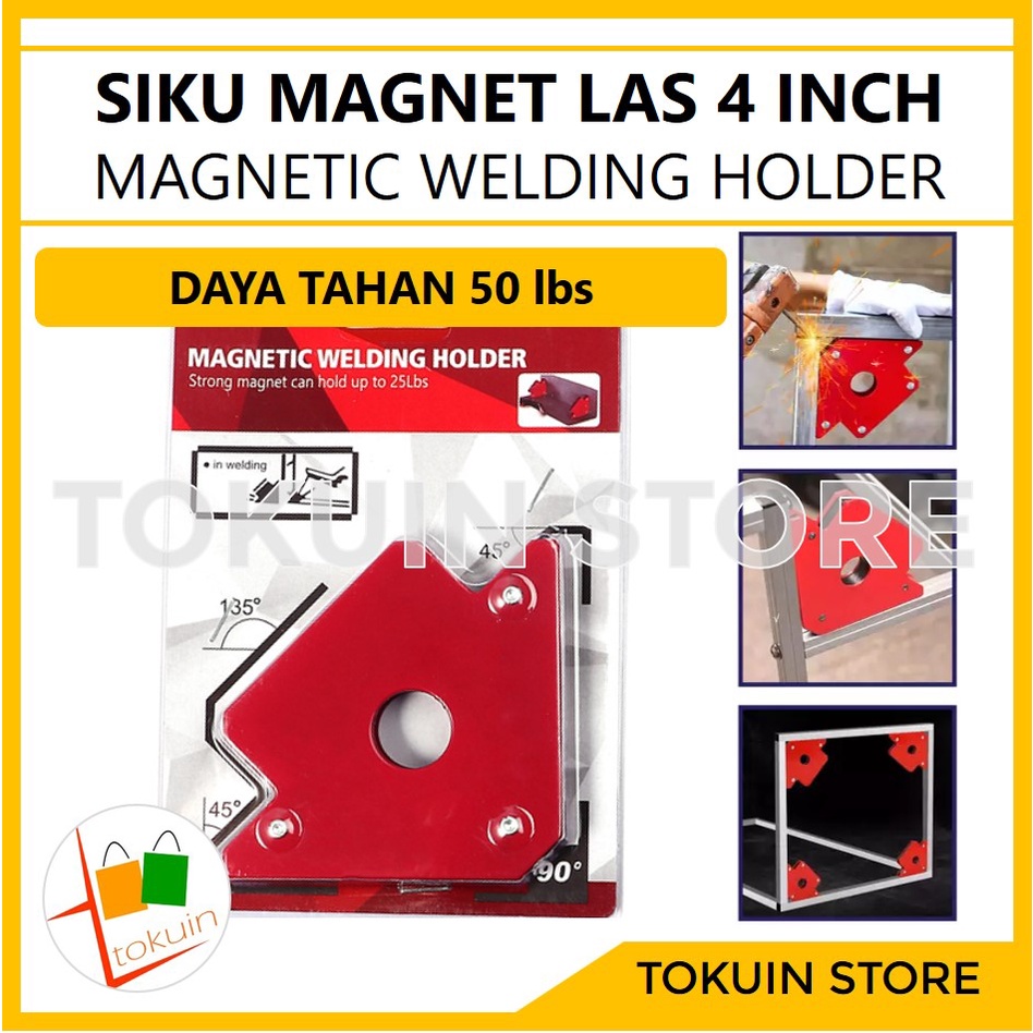 Jual Siku Magnet Siku Las 4 inch 50 lbs Magnetic Welding Holder Las ...