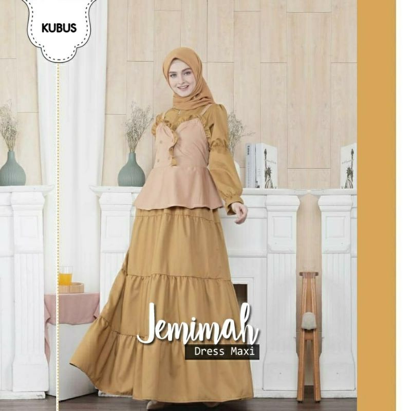 Jual Maxi Jemimah/plus outer/bagian dada ada kancing hidup | Shopee Indonesia