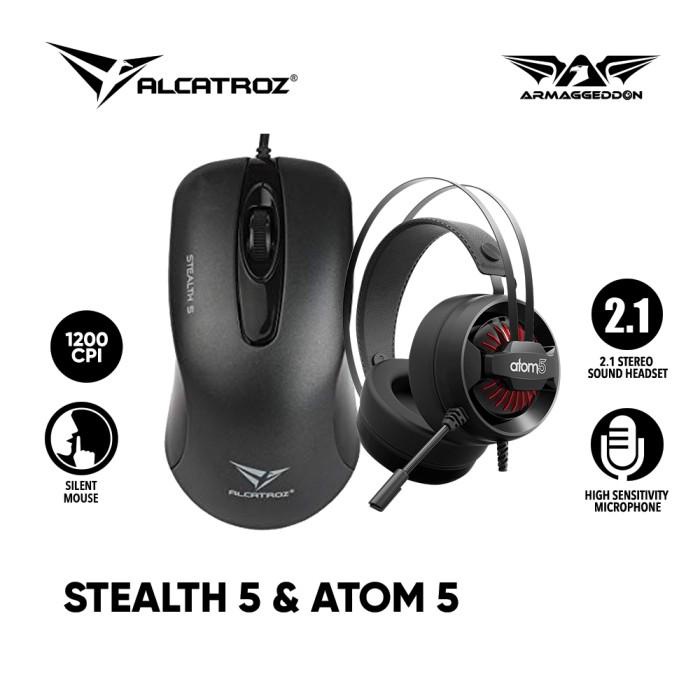 Jual Gaming Alcatroz Mouse Wired Silent Stealth 5 Combo Kit [ 2 Tahun ...