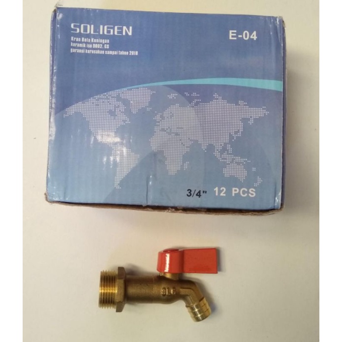 Jual Kran Soligen Kuningan E04 1/2" 3/4" / Kran Air E04 Soligen / Keran ...