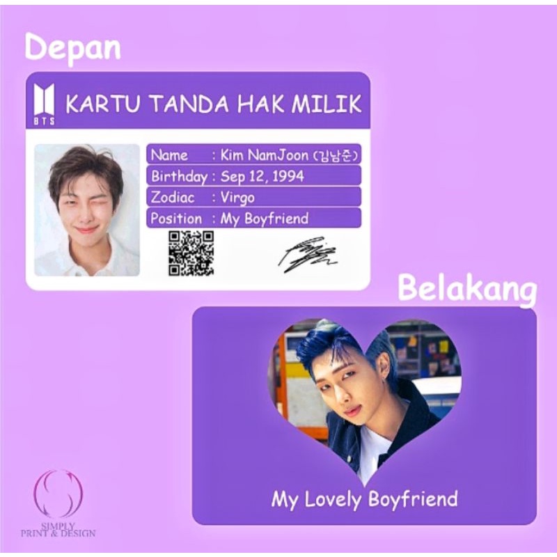 Jual BOYFRIEND CARD BTS BANGTHAN KARTU TANDA PACAR PREMIUM EDITION ...