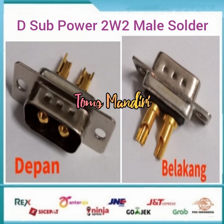 Jual D-sub Connectors 2w2 Power D-SUB Combo Connector Plug Male Pin ...