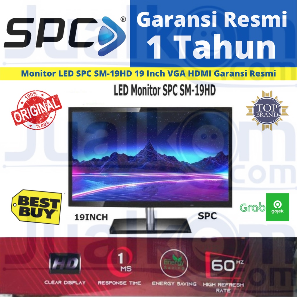 Jual Monitor LED SPC SM-19HD 19 Inch VGA HDMI Garansi Resmi | Shopee ...