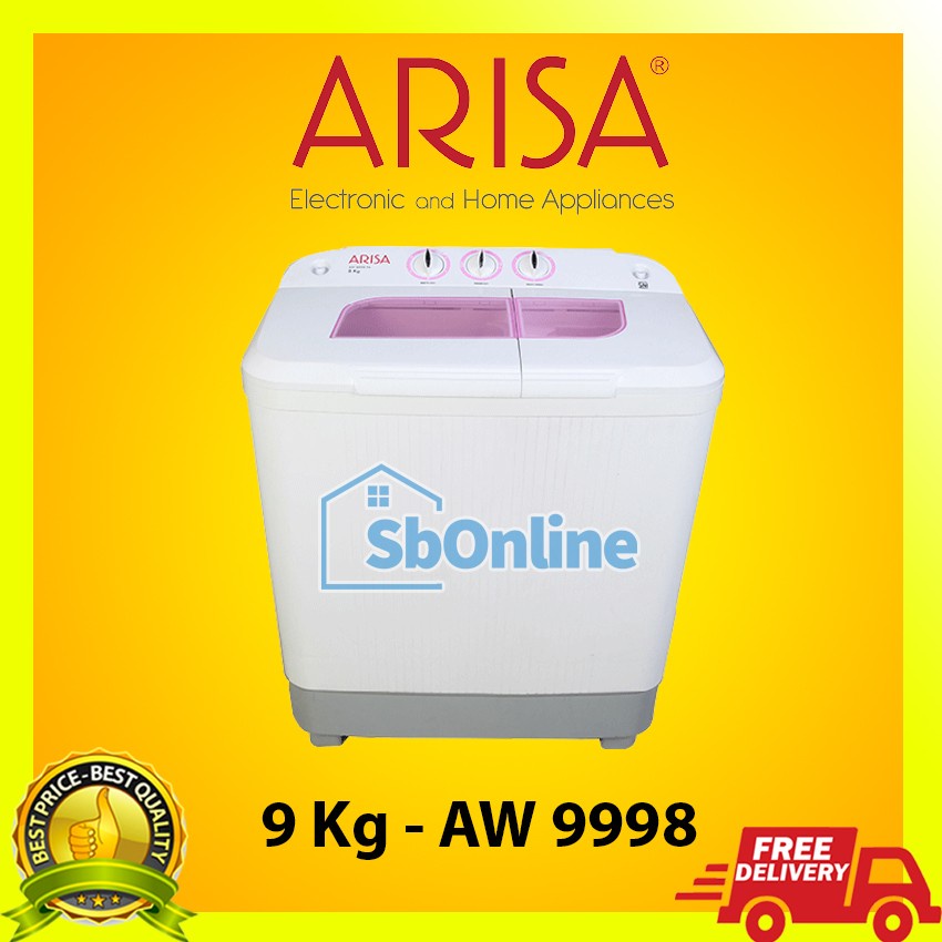 Jual ARISA Mesin Cuci 2 Tabung 9 Kg - AW 9998 | Shopee Indonesia