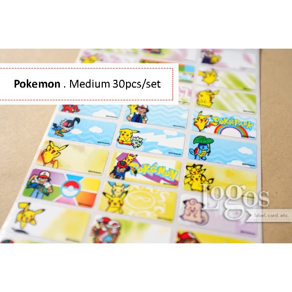 Jual Pokemon Sticker MEDIUM Name Label Stiker nama pikachu komputer ...