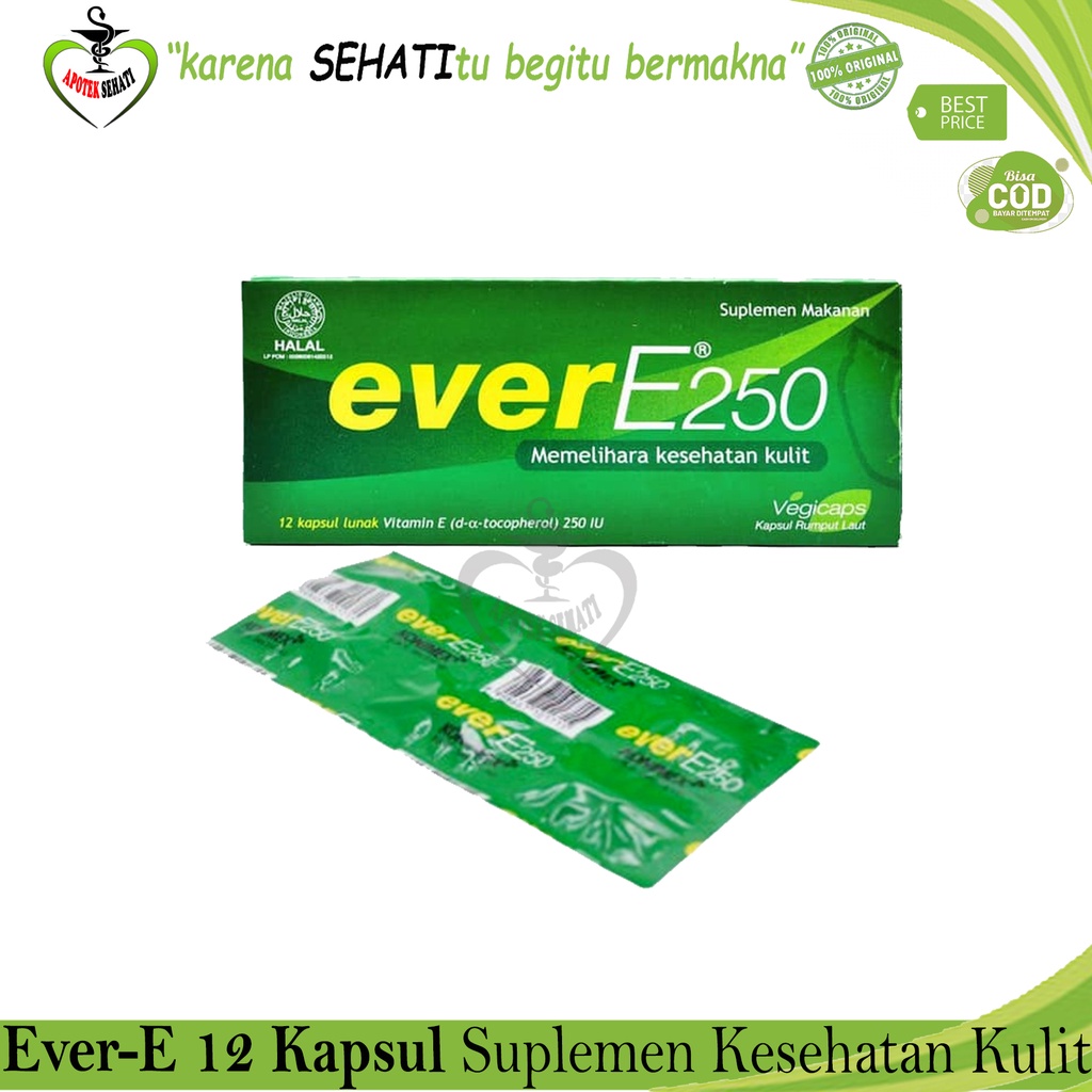 Jual EVER E 250IU BOX 12s SUPLEMEN KULIT VIT E ANTIOKSIDAN | Shopee ...