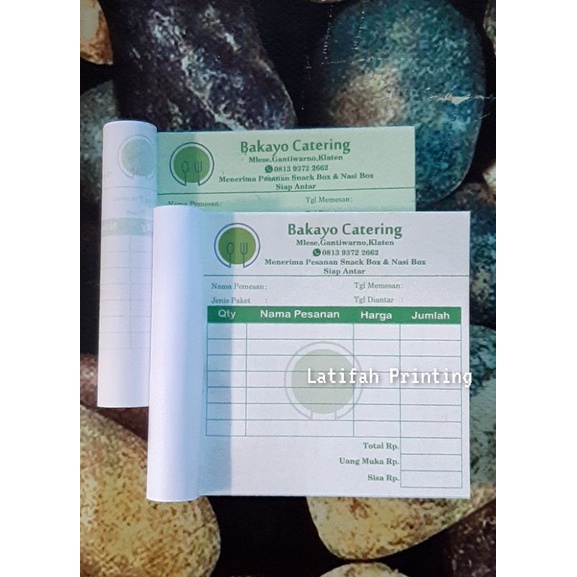 Jual Nota Catering Kecil/Nota Pesanan/Nota 2ply/Nota jajanan/Nota ...