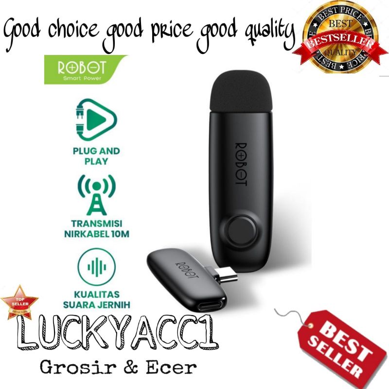 Jual LC - Mic ROBOT RS20 Microphone Mic Wireless RS20 Microphone Clip ...