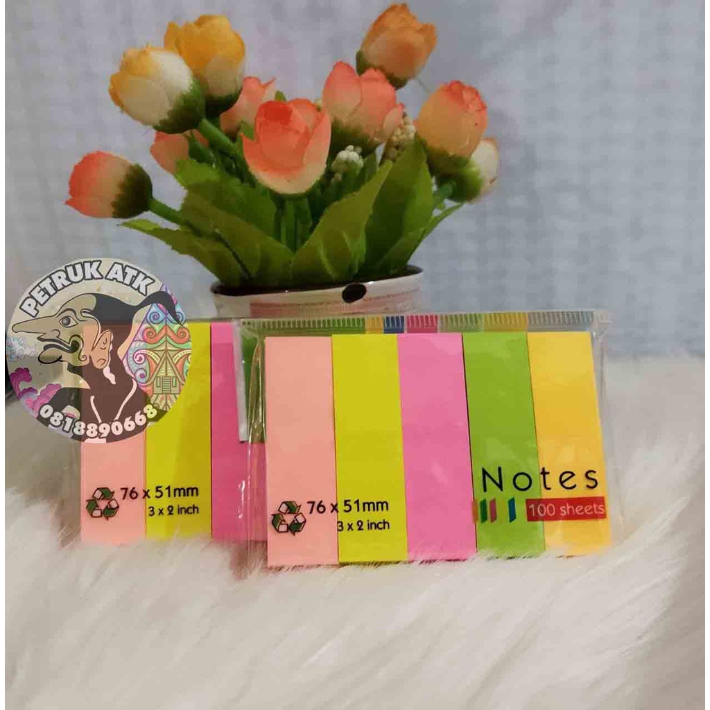 Jual [SET] STICKY NOTES BIG 76X51 5 WARNA PEMBATAS DAN PENANDA KERTAS ...