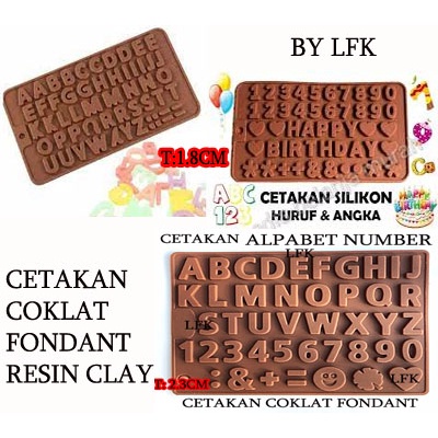 Jual CCS ALPHABET HURUF ABC ANGKA NUMBER CETAKAN SILICONE CHOCOLATE ...