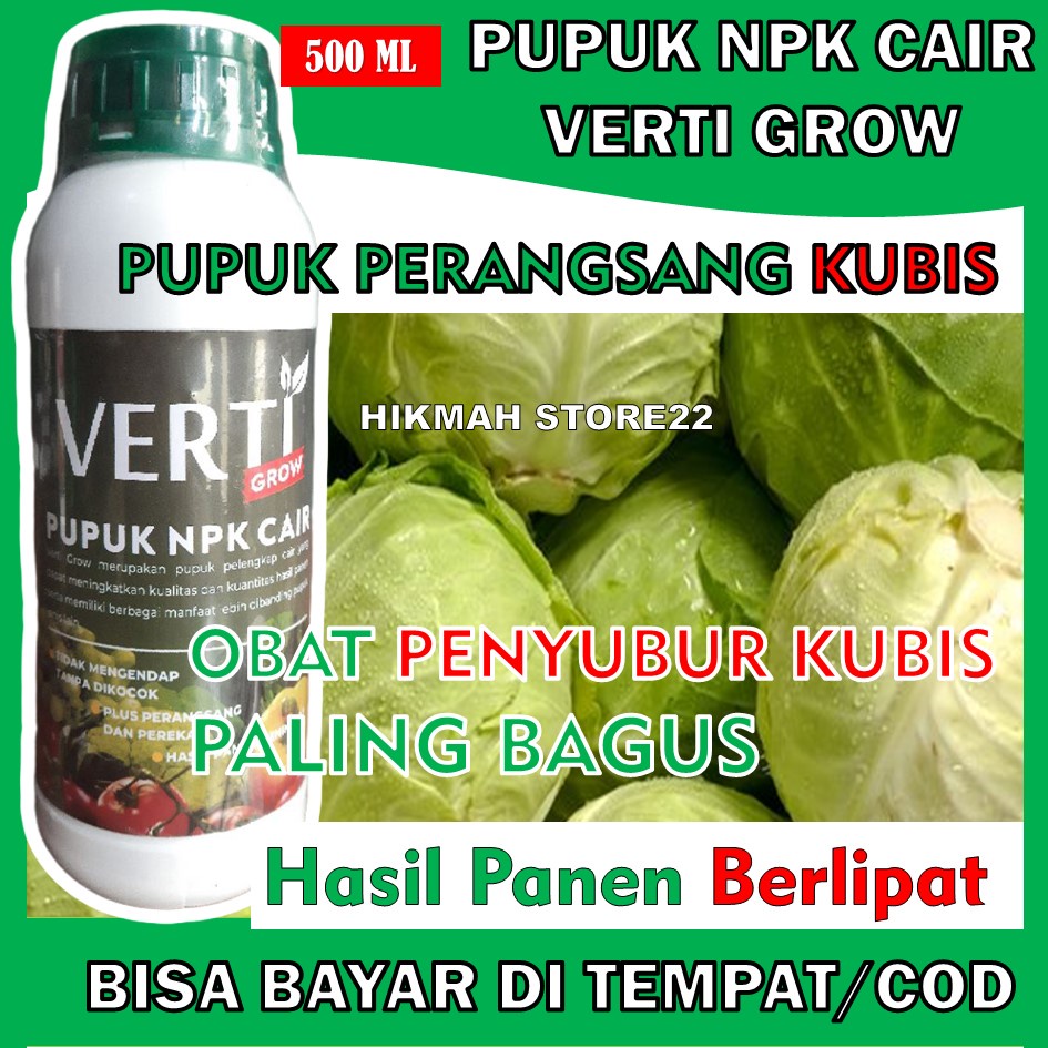 Jual Pupuk npk cair verti grow 500 ml pupuk semprot pelebat tanaman kubis - pupuk perangsang ...