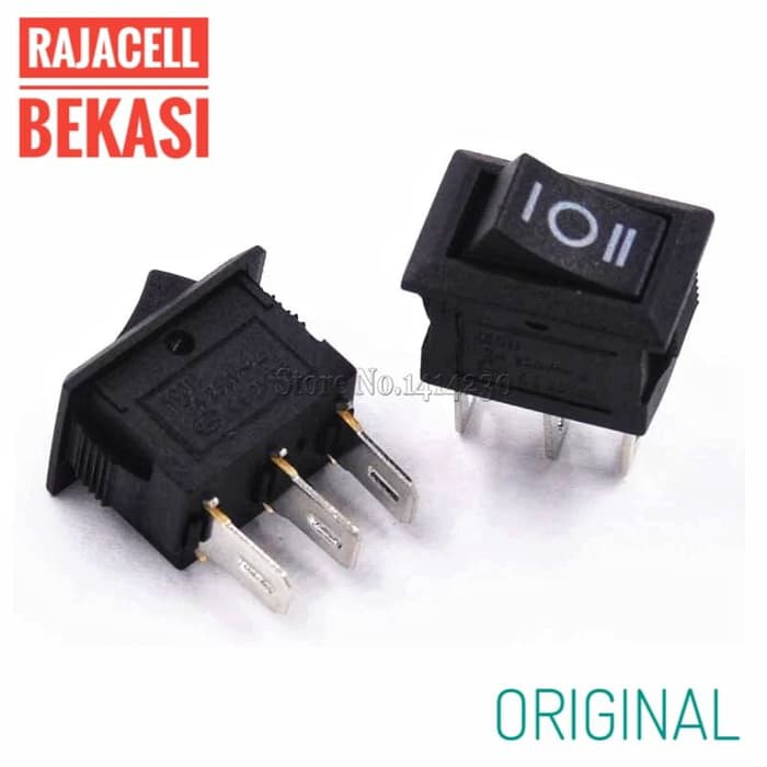 Jual Saklar 2 Posisi Rocker Switch 3pin 250V 3A 10x15mm Saklar Oan OFF ...