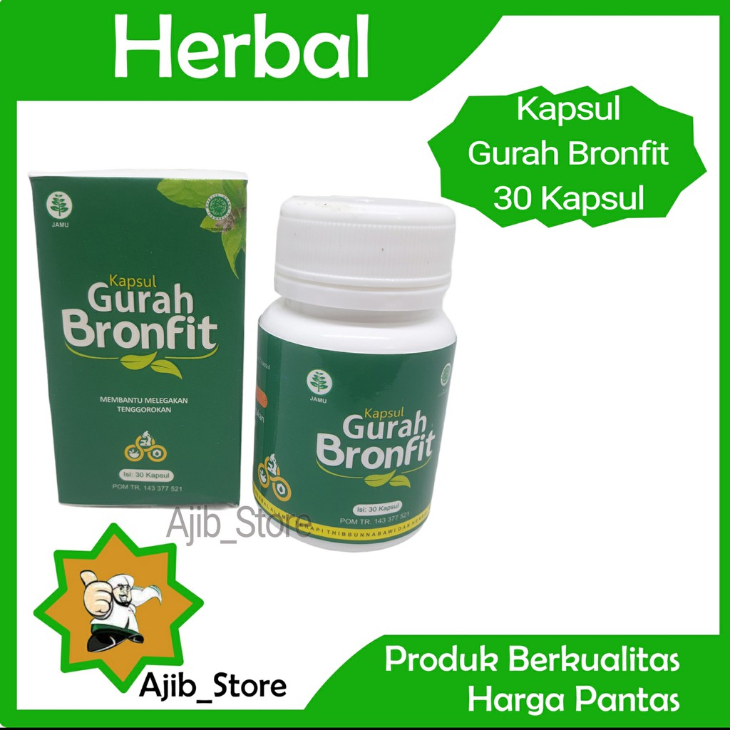 Jual (100% ORIGINAL) Kapsul Gurah Bronfit 50 Kapsul Obat Terapi Herbal ...