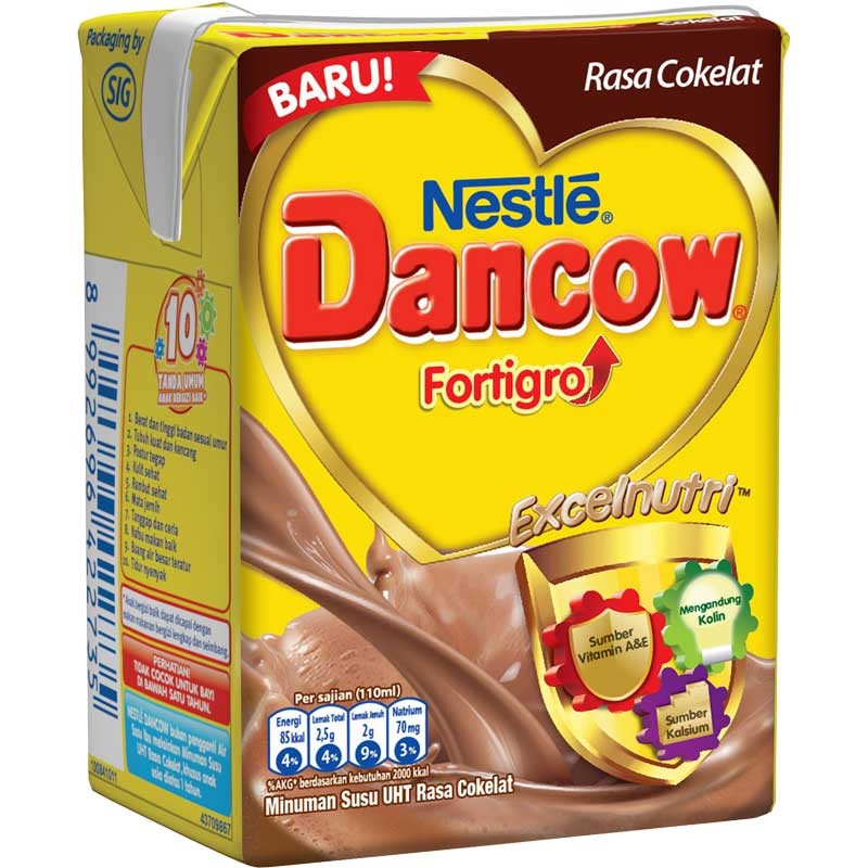 Jual Dancow Susu UHT Fortigro Coklat 110ml | Shopee Indonesia