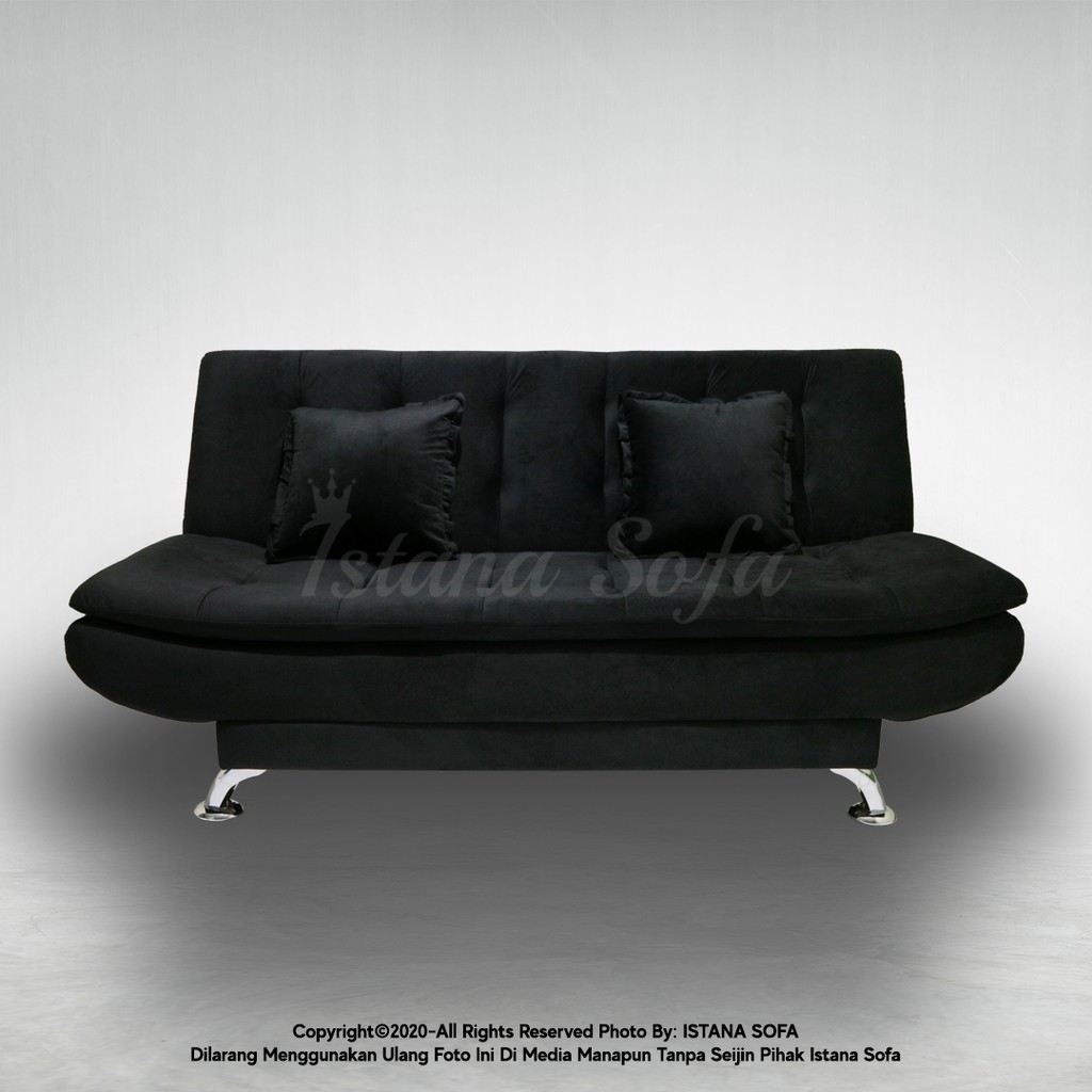 Jual Sofabed / Sofa bed Amarist Minimalis Suede Hitam | Shopee Indonesia