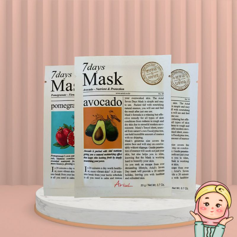 Jual Ariul 7 Days Mask Sheet 20GR Masker Wajah korea Skincare Sheetmask ...