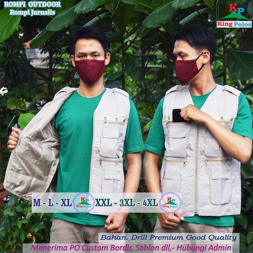 Jual Rompi Wartawan Warna CREAM | Vest Jurnalis | Rompi KPU/SATGAS ...