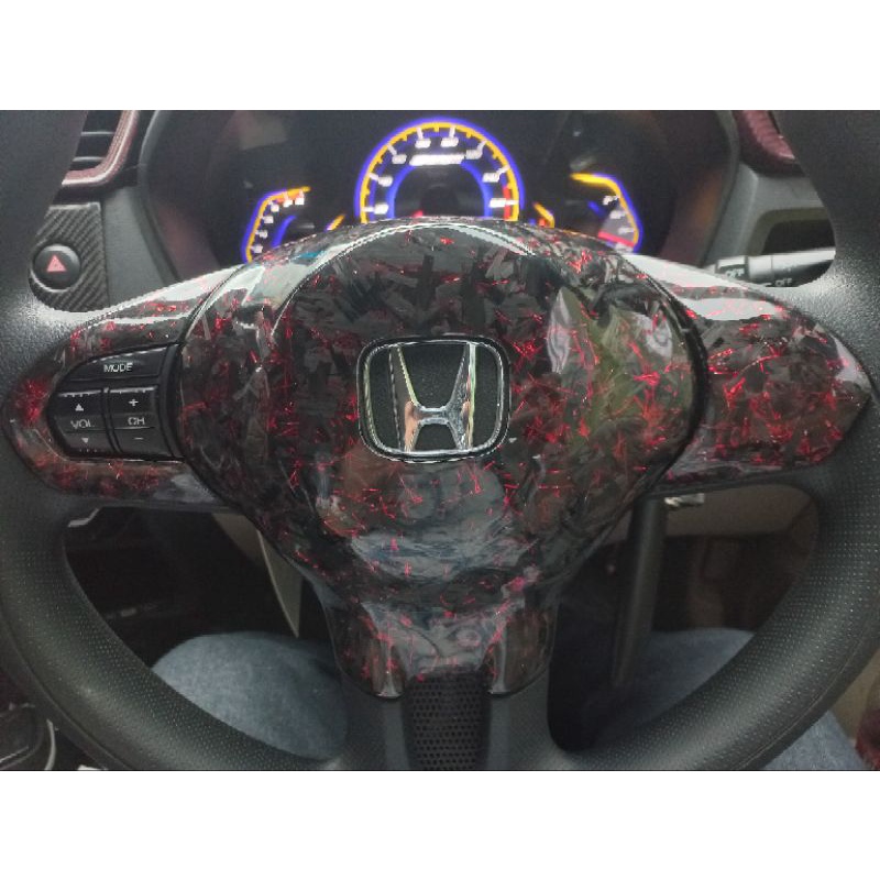 Jual cover stir air bag brio paket dengan konsol audio carbon kevlar ...