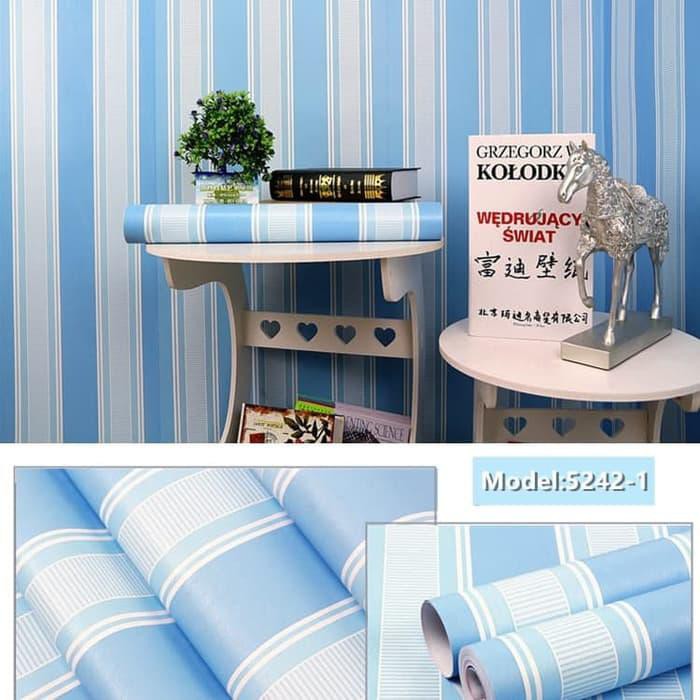 Jual PREMIUM JAMINAN MUTU WALL PAPER STIKER BIRU SALUR WALLPAPER ...
