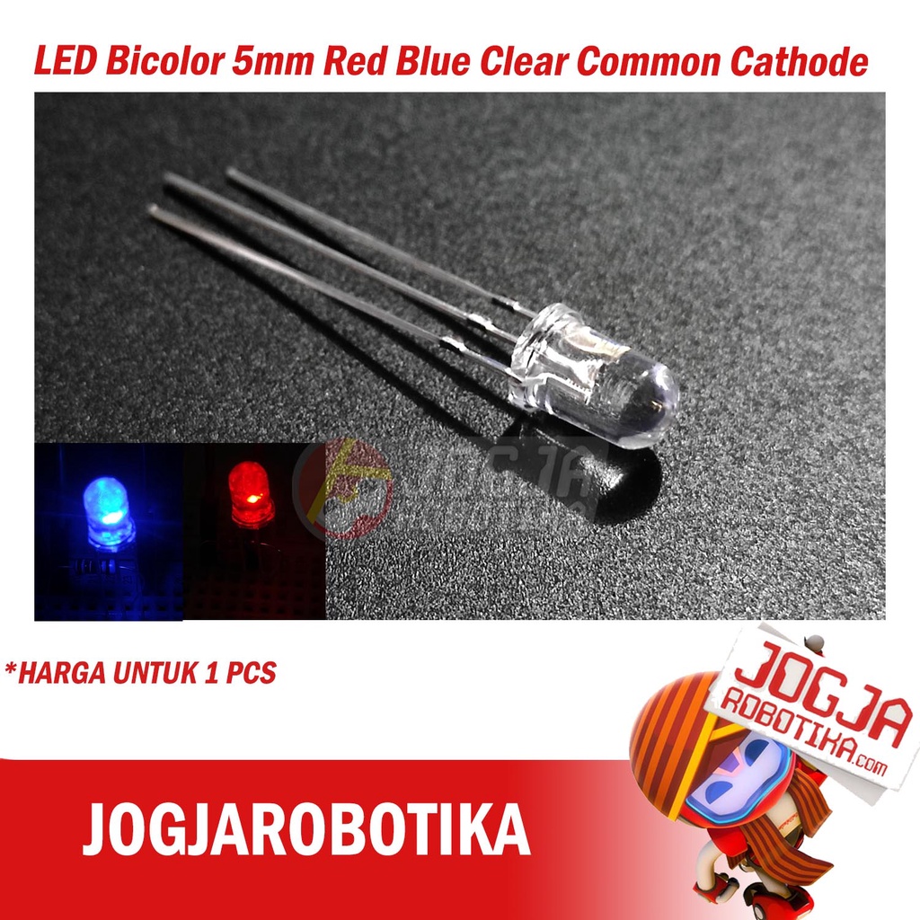 Jual LED Bicolor 5mm Red Blue Clear Common Cathode | Shopee Indonesia