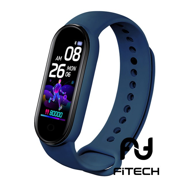 Jual x FiTech M6 Smart Band Fitness Tracker Bluetooth Smartwatch MiBand 6 - Biru | Shopee Indonesia