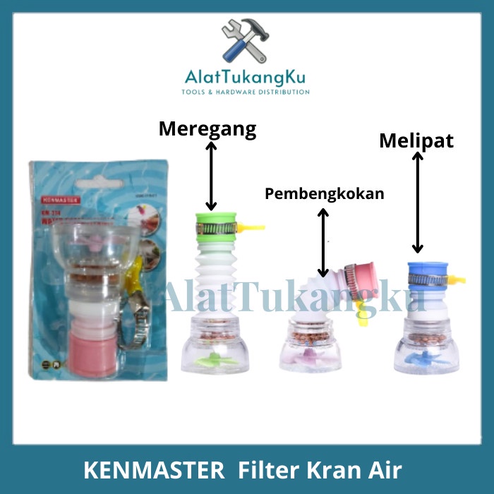 Jual Saringan Air Putar Fleksibel KENMASTER / Filter Air Kran Putar 360 ...