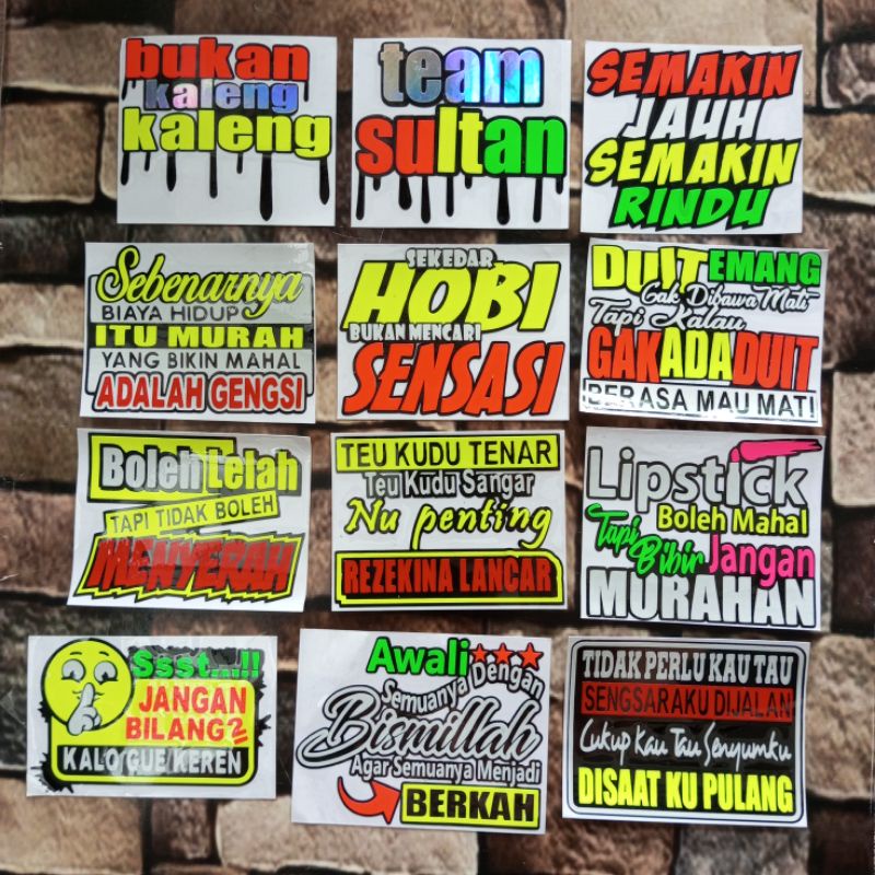 Jual STICKER CUTTING KATA-KATA TEAM SULTAN, BUKAN KALENG-KALENG DAN ...