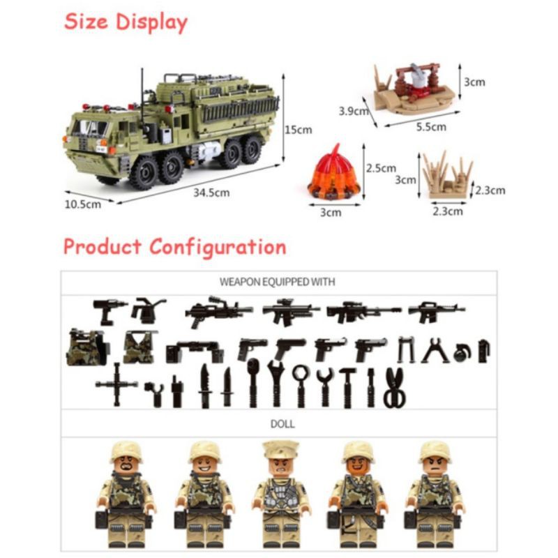 Jual Lego Block Mobil Militer Cargo Army Weapon Panjang | Shopee Indonesia