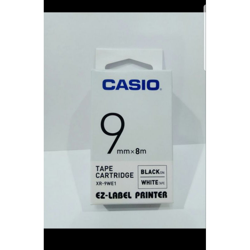 Jual Casio ez-label printer tape cartridge 9 mm 9mm tipe xr-9we1 | Shopee Indonesia