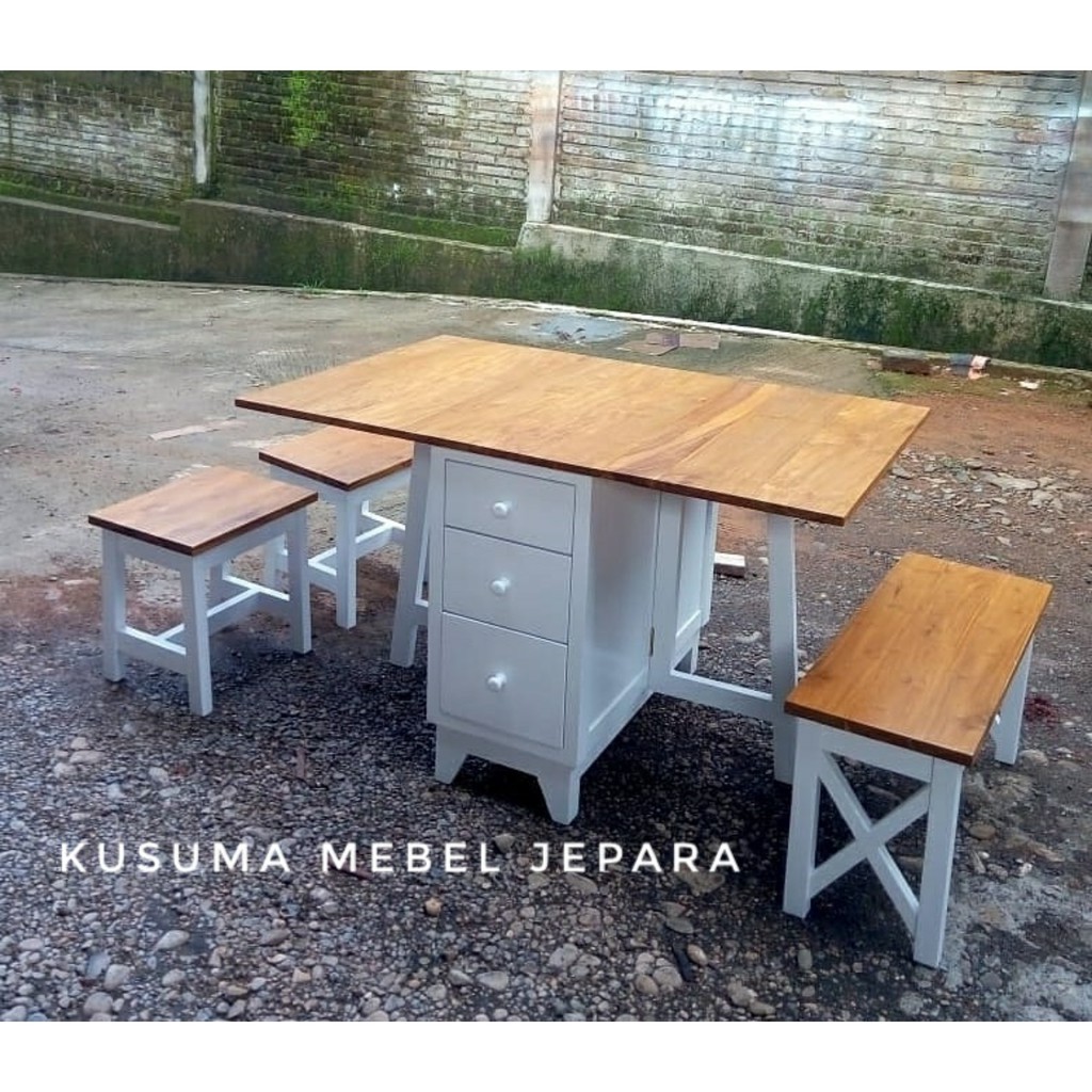 Jual Set Meja Kursi Makan Cafe Meja Lipat (2 Kursi, 1 Meja, dan 1 ...