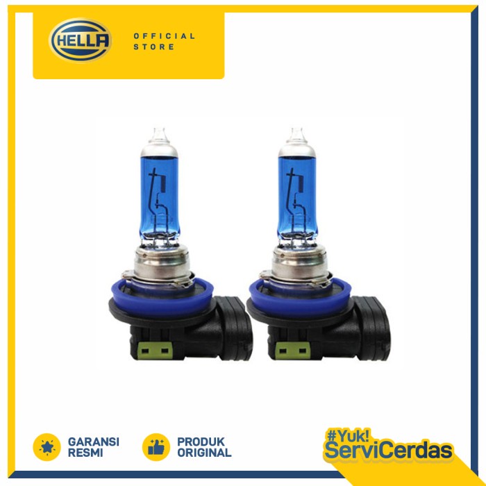 Jual HELLA Bohlam Mobil H11 12V 55W 4400K Power Bleu - Bohlam Mobil ...